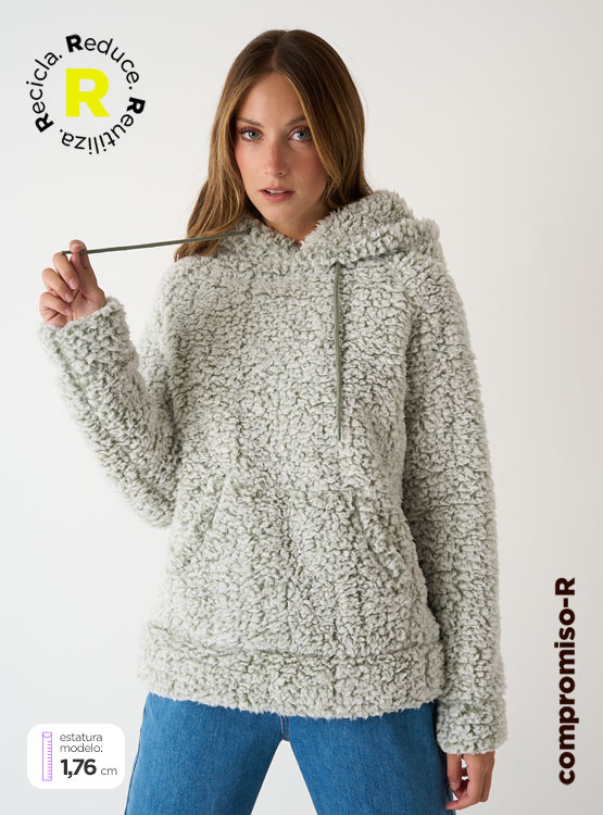 Ripley - POLERON INDEX LARGO SHERPA CON GORRO