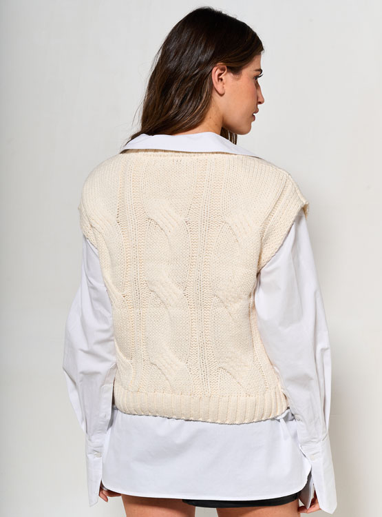 Ripley - SWEATER SIN MANGAS MUJER INDEX TRENZADO