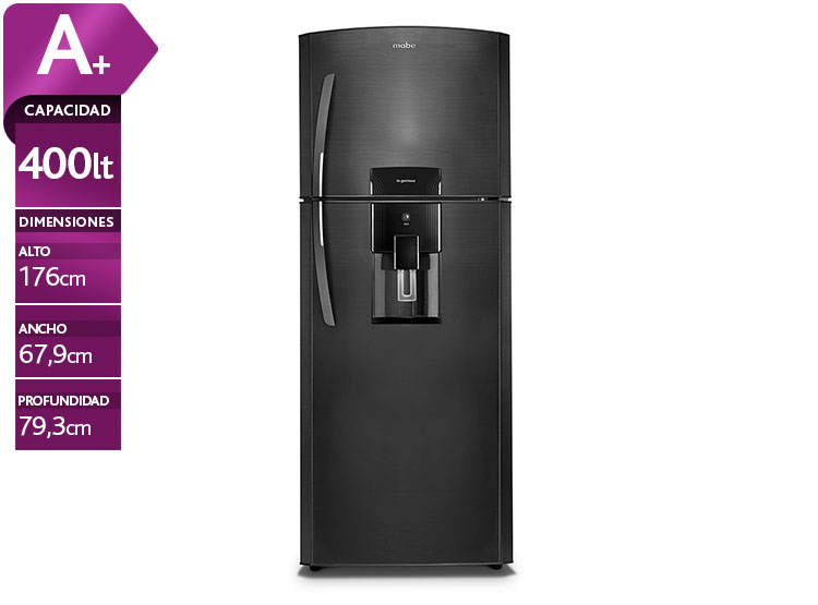 REFRIGERADOR MABE TOP MOUNT FREEZER NO FROST 400 L RMP400FYUC BLACK STEEL