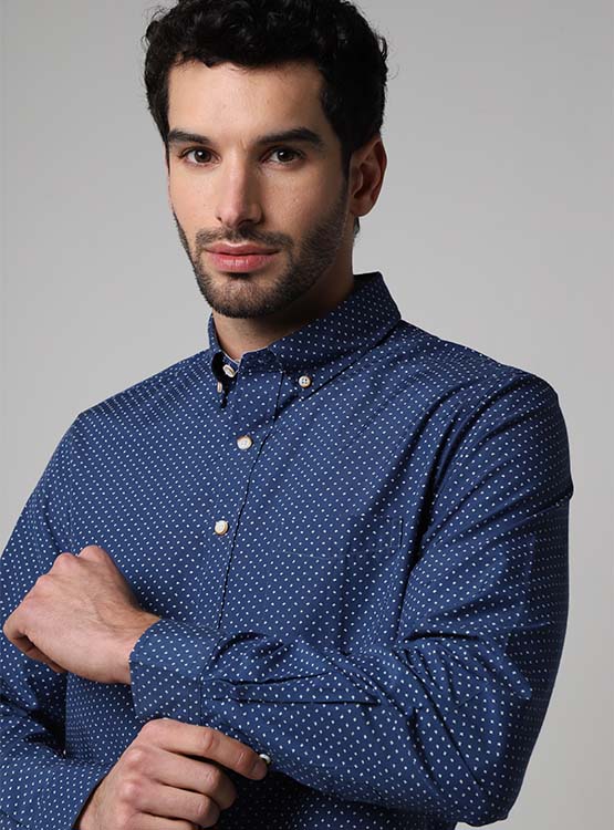 CAMISA HOMBRE KENNETH STEVENS AZUL BILBAO