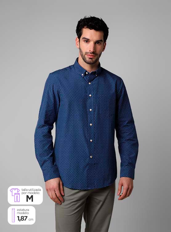 Ripley - CAMISA HOMBRE KENNETH STEVENS AZUL BILBAO