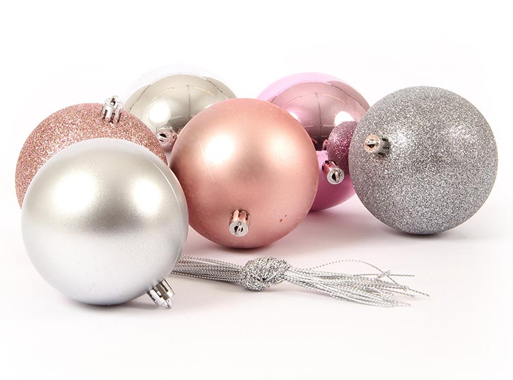 SET ESFERAS NAVIDEÑAS RIPLEY HOME ROSA PLATEADO 8CM X30