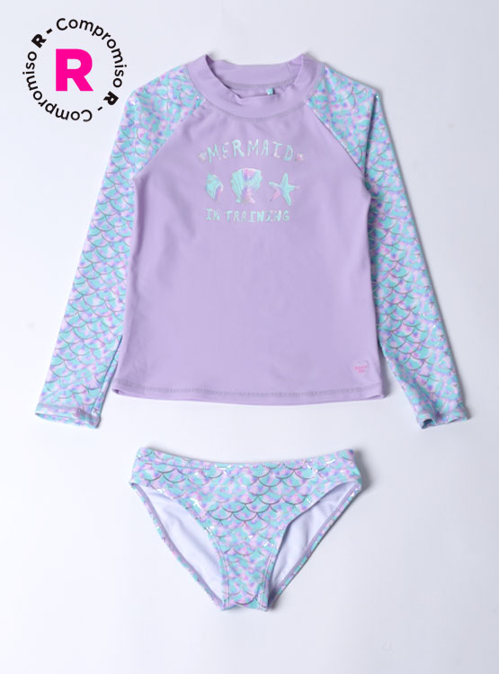 Ripley Set Traje De BaÑo NiÑa Manga Larga Harvest Sirena