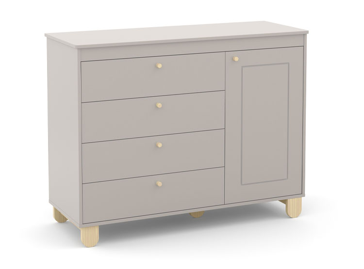 CÓMODA KIDSCOOL ZUPI CON PUERTA GRIS