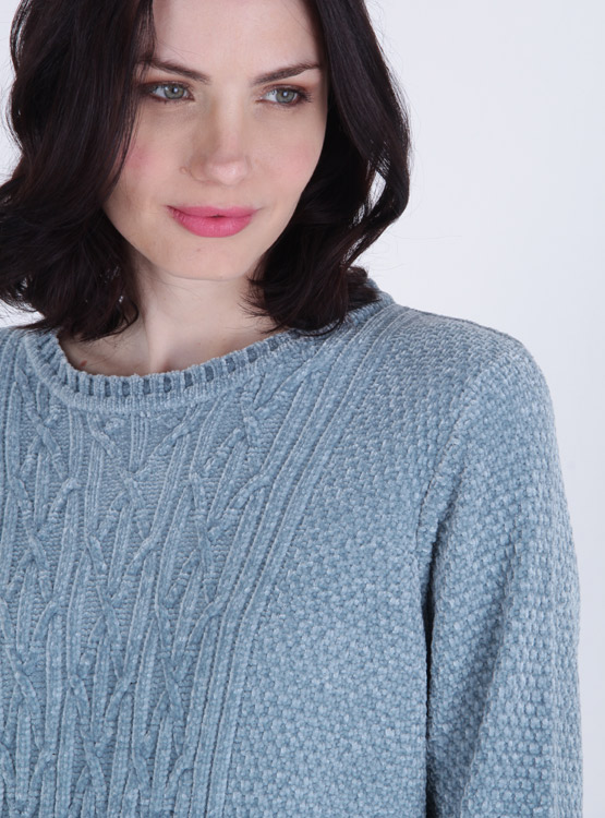 Ripley - SWEATER AZIZ DE CHENILLE CON TRENZA