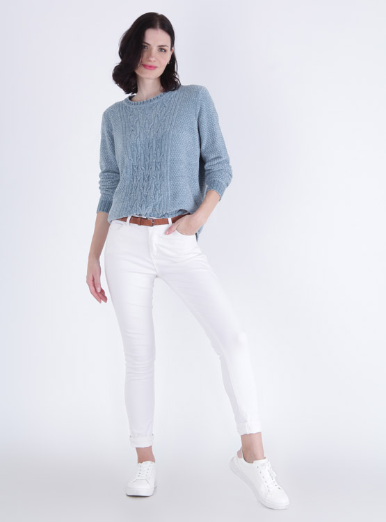 SWEATER AZIZ DE CHENILLE CON TRENZA
