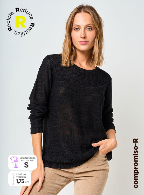 Ripley - SWEATER MUJER AZIZ CON TRENZA