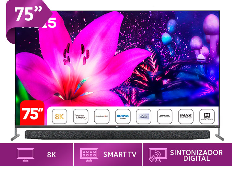 TELEVISOR TCL QLED 8K 75" 75X915