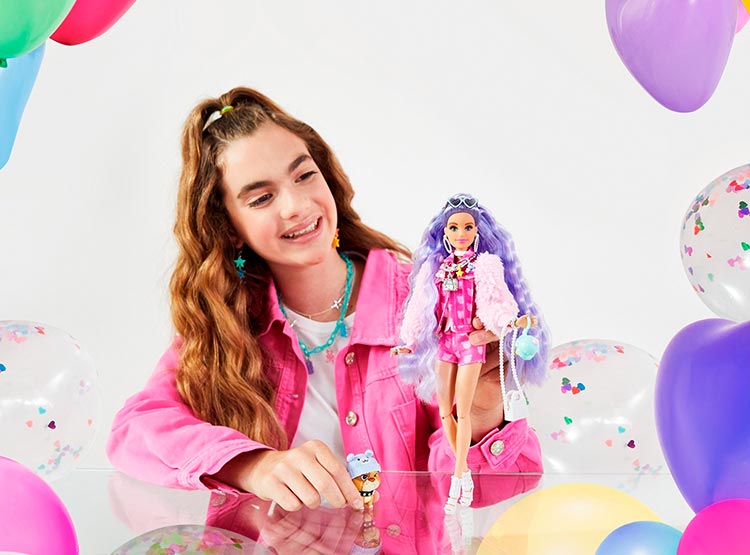 Ripley - MUÑECA BARBIE EXTRA FALDA MORADA