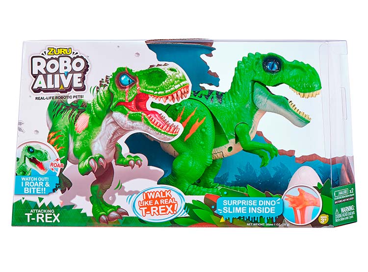Ripley - DINOSAURIO ZURU T-REX QUE CAMINA CON SLIME VERDE