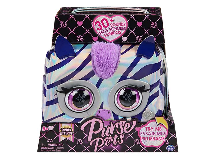 CARTERA PURSE PETS ZEBRA METALICA SONIDOS