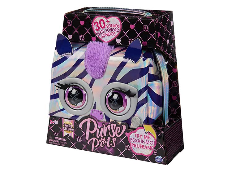 CARTERA PURSE PETS ZEBRA METALICA SONIDOS