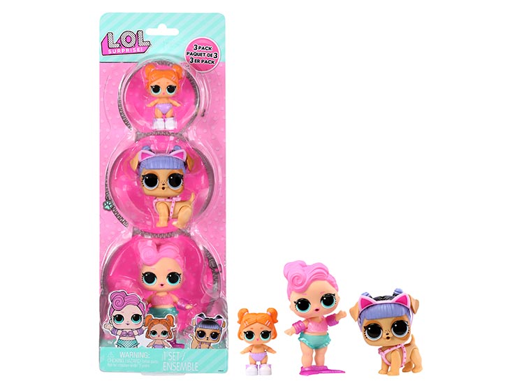 MUÑECA L.O.L SURPRISE TOT + PET + LIL SIS 3-PACK