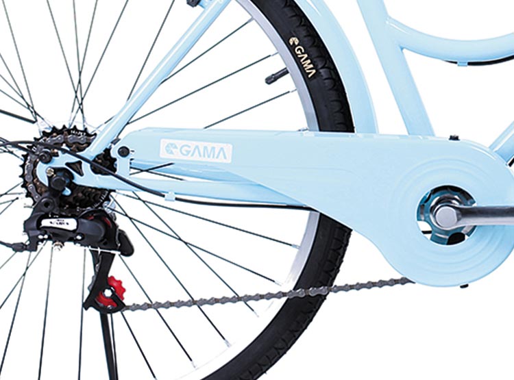 BICICLETA GAMA BIKE CLASSIC CITY BASIC CELESTE ARO 26