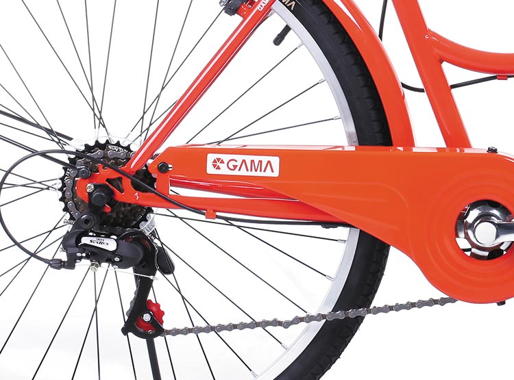 BICICLETA GAMA BIKE CLASSIC CITY BASIC ROJO ARO 26