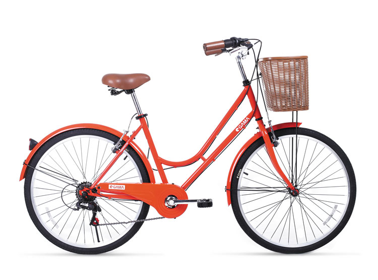 BICICLETA GAMA BIKE CLASSIC CITY BASIC ROJO ARO 26