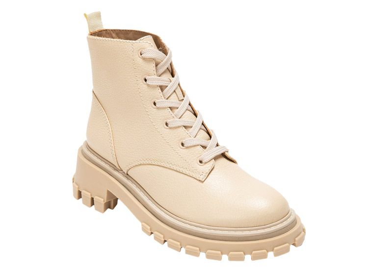 BOTINES MUJER GACEL CUERO CREMA GIGI