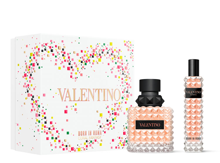 SET PERFUME VALENTINO SET S BORN IN ROMA DONNA CORAL MUJER EDP 50ML+ 15ML