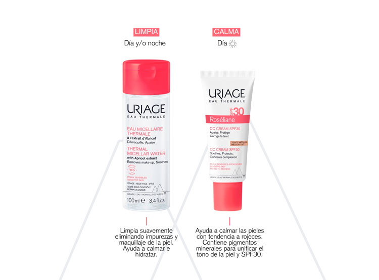 SET FACIAL URIAGE RUTINA CALMANTE PIELESE SENSIBLES ROSÉLIANE SPF 30 165 ML