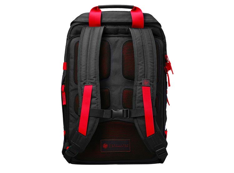 MOCHILA HP 15.6 NEGRO/BORDES ROJO