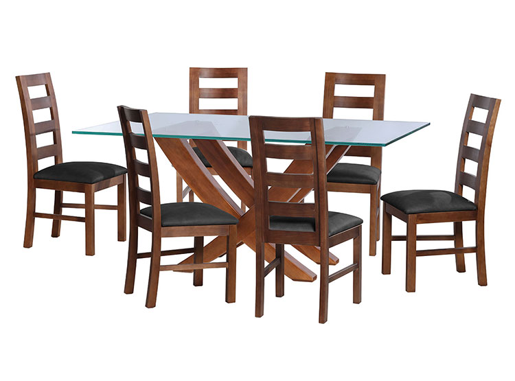 Ripley - JUEGO DE COMEDOR LATAM HOME ALICANTE GRANADA CUERO KENTUCKY 6S