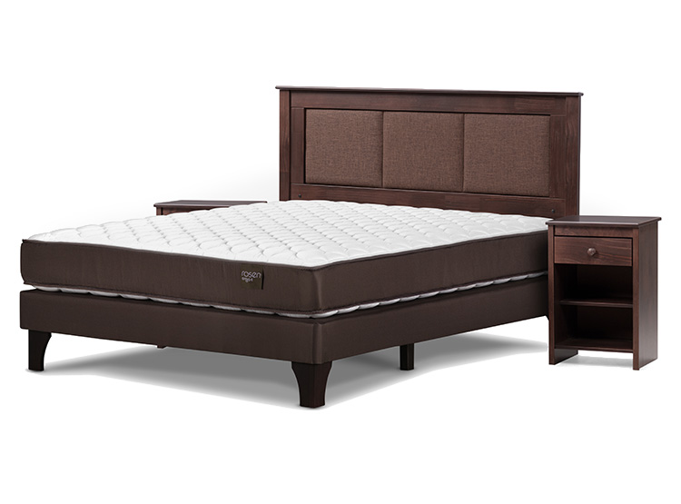 JUEGO DE DORMITORIO ROSEN CAMA EUROPEA ERGO T BN 2 PLAZAS + SET RACHEL