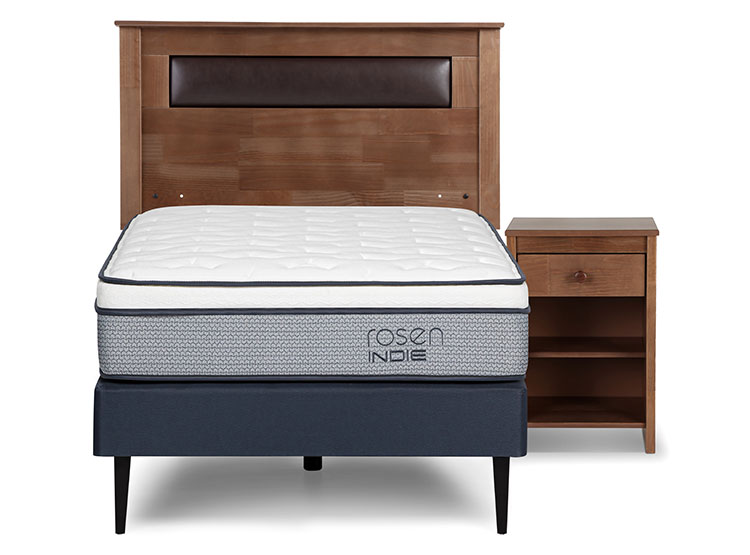 JUEGO DE DORMITORIO ROSEN CAMA EUROPEA INDIE 1.5 PLAZAS + SET FERRARA