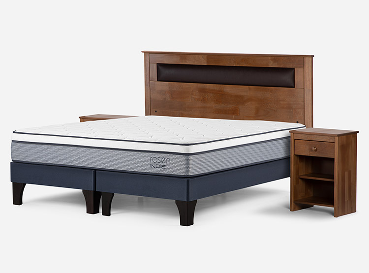 JUEGO DE DORMITORIO ROSEN CAMA EUROPEA INDIE KING AZUL + SET FERRARA