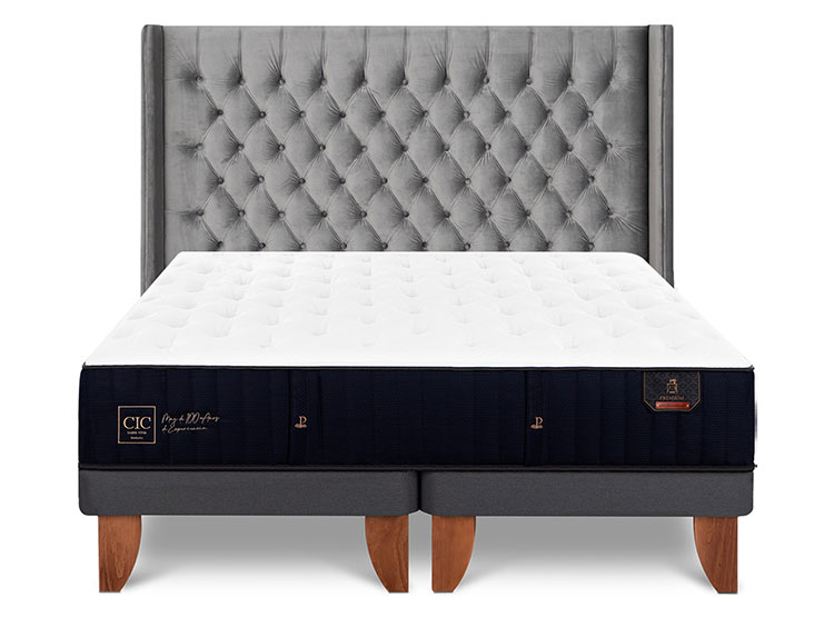 JUEGO DE DORMITORIO CIC CAMA EUROPEA PREMIUM SÚPER KING + RESPALDO SESIA