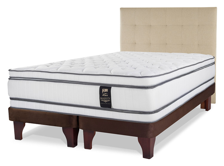 JUEGO DE DORMITORIO FLEX CAMA EUROPEA CHOCOLATE MAJESTY KING + RESPALDO ...