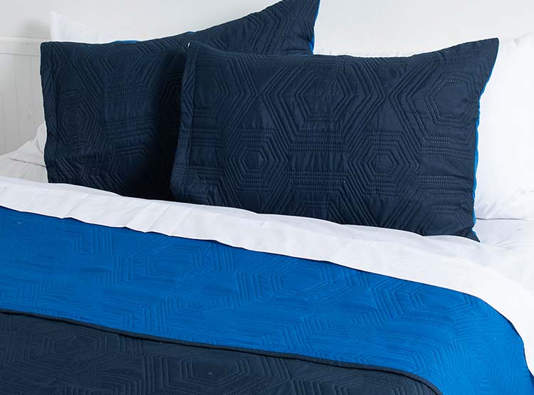 QUILT MASHINI BICOLOR AZUL AZULINO KING