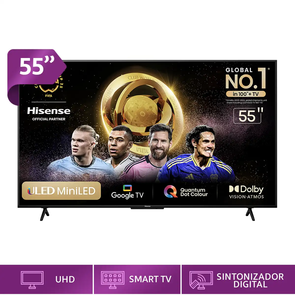 TELEVISOR HISENSE 4K ULTRA HD 55” SMART TV 55U6N